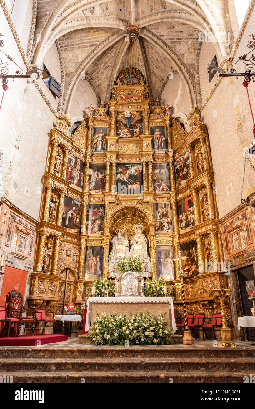 Seville, Spain - January 4, 2023: Main Altar of Santa Ana (Saint Anne ...