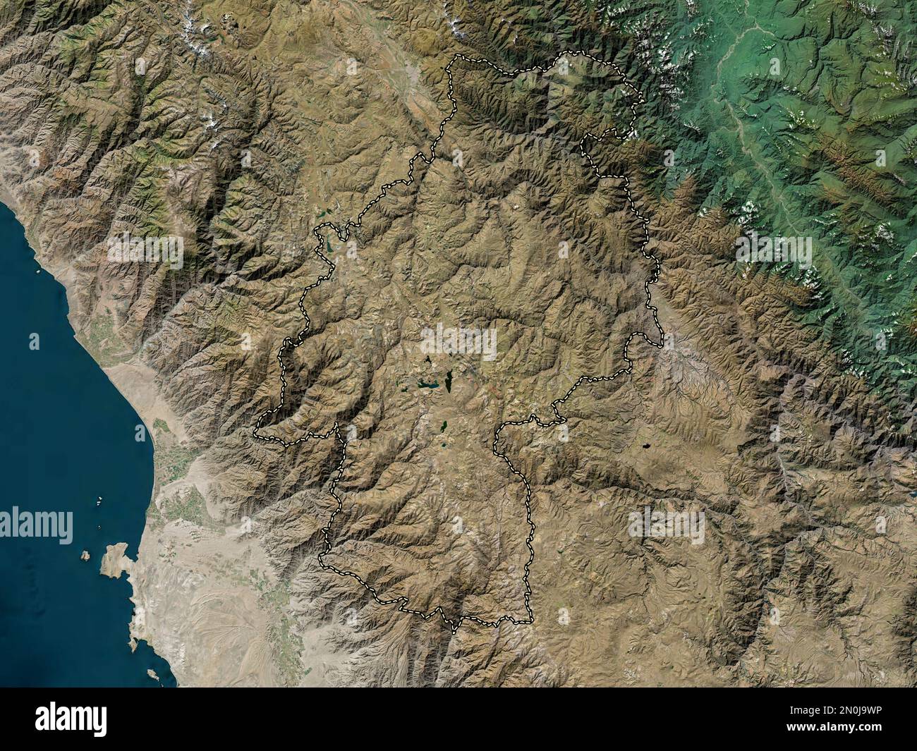 Huancavelica, region of Peru. High resolution satellite map Stock Photo - Alamy