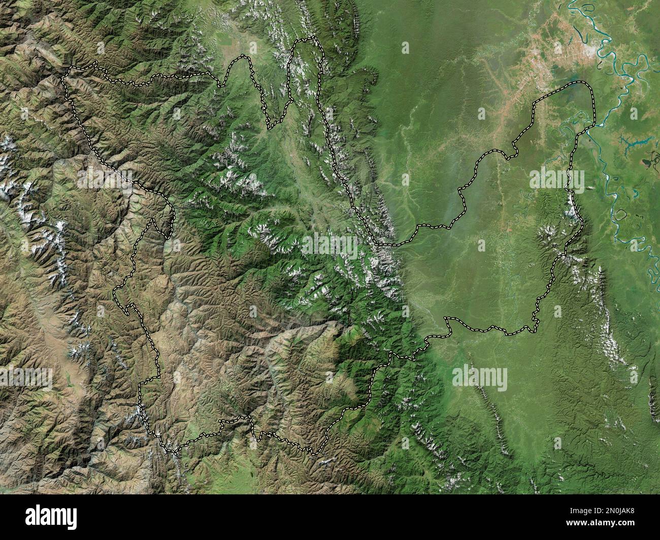 Huanuco, region of Peru. High resolution satellite map Stock Photo - Alamy
