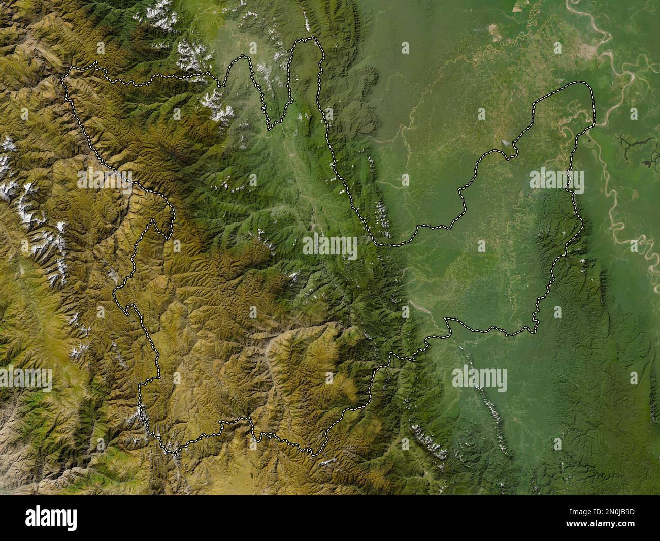 Huanuco, region of Peru. Low resolution satellite map Stock Photo - Alamy