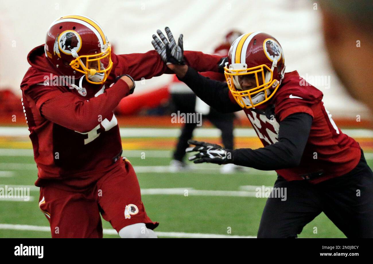 Washington Redskins cornerbacks Cary Williams, left, and Deshazor ...