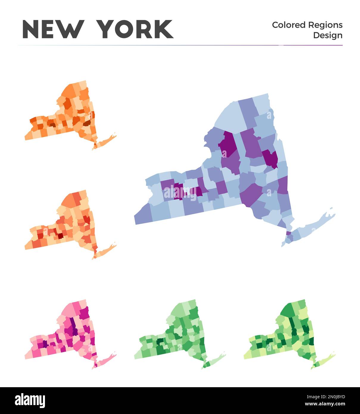 New York map collection. Borders of New York for your infographic ...