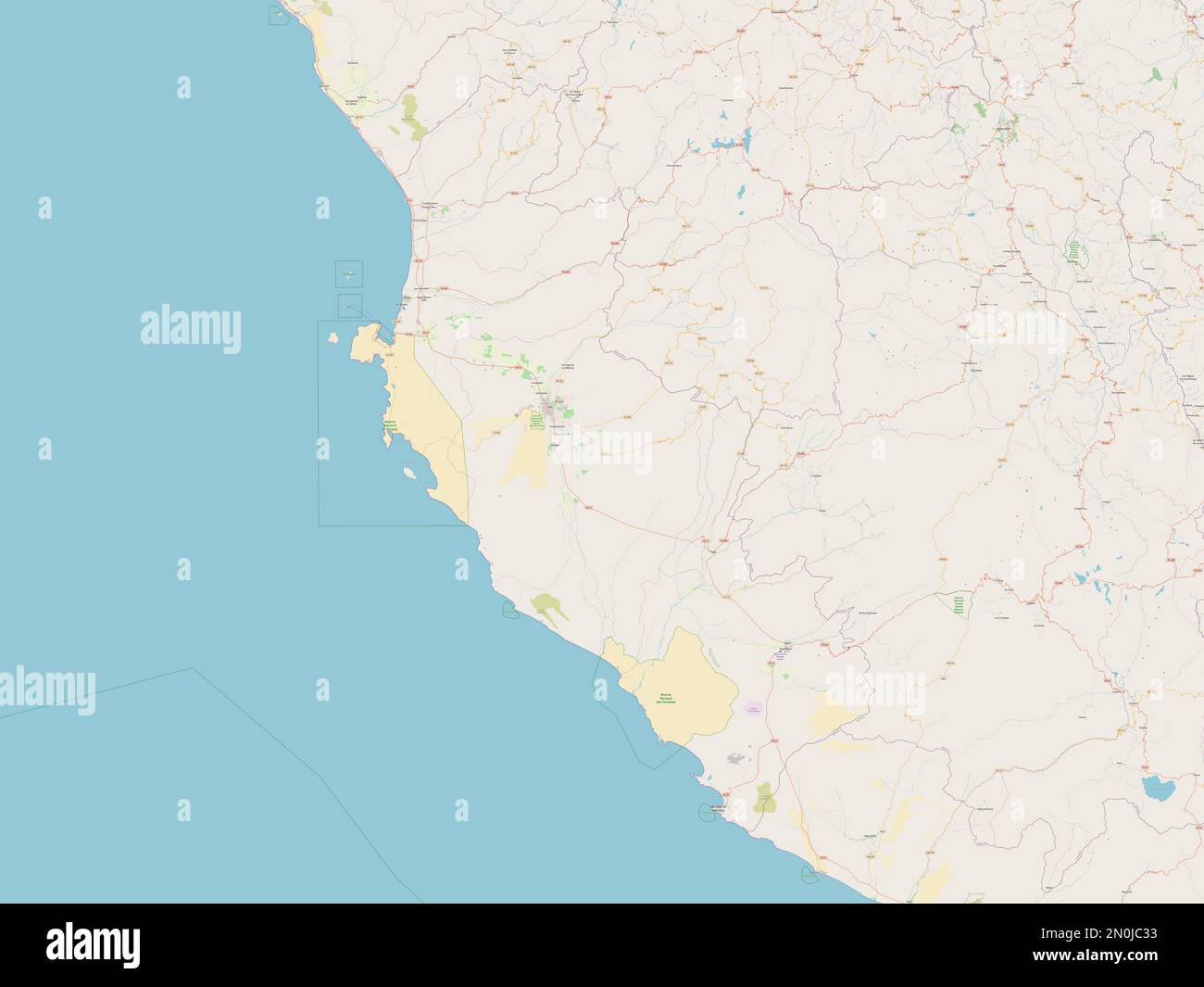 Ica, region of Peru. Open Street Map Stock Photo - Alamy
