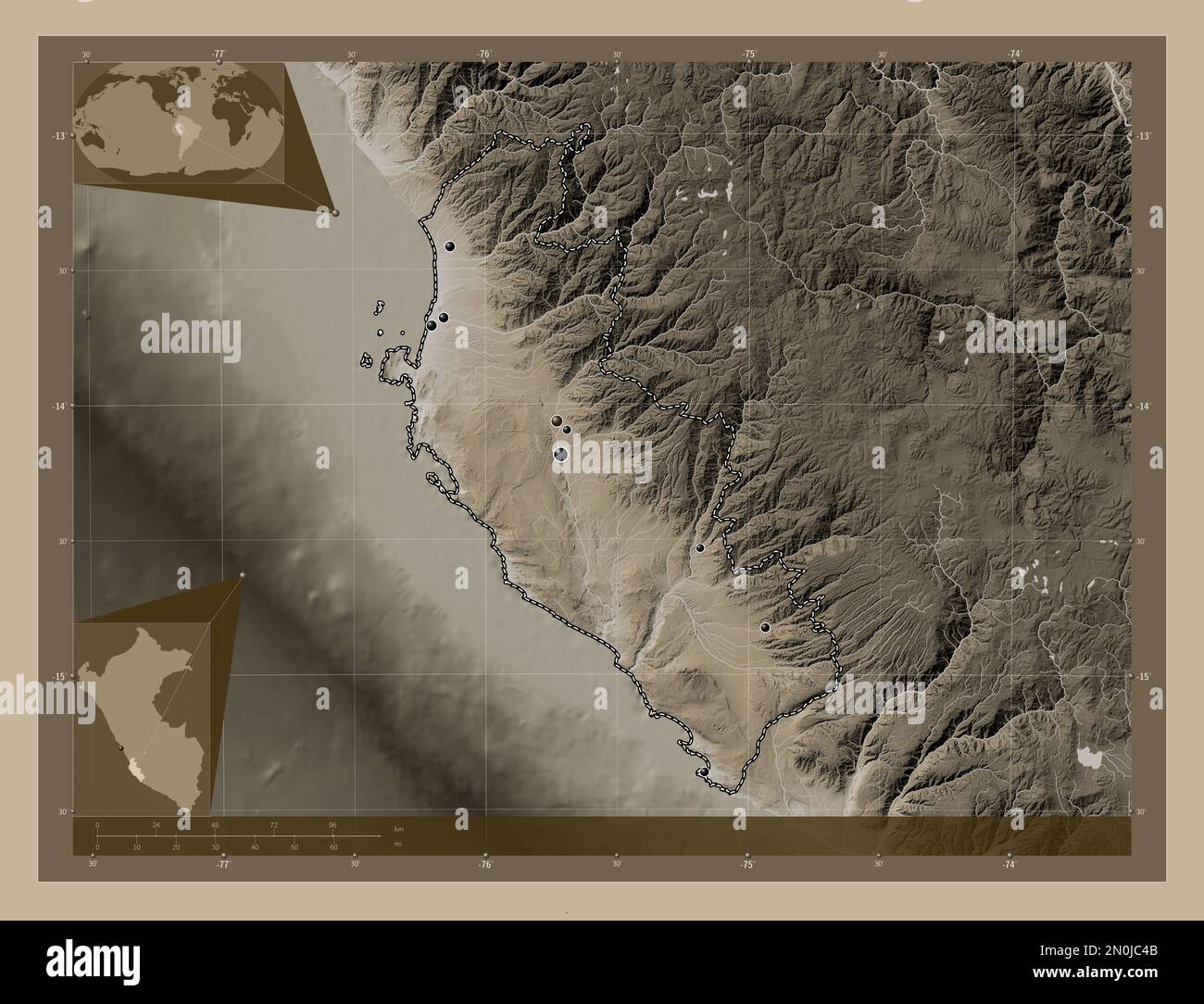 Map of pisco in peru hi-res stock photography and images - Alamy