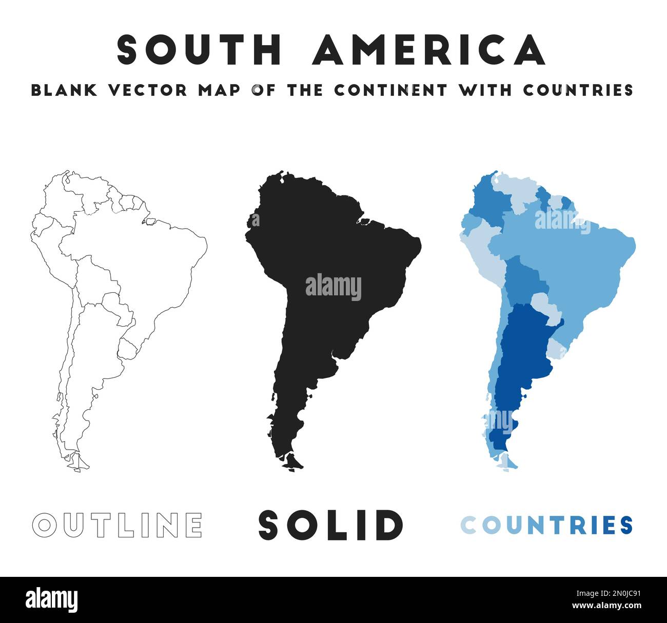 South America map. Borders of South America for your infographic ...