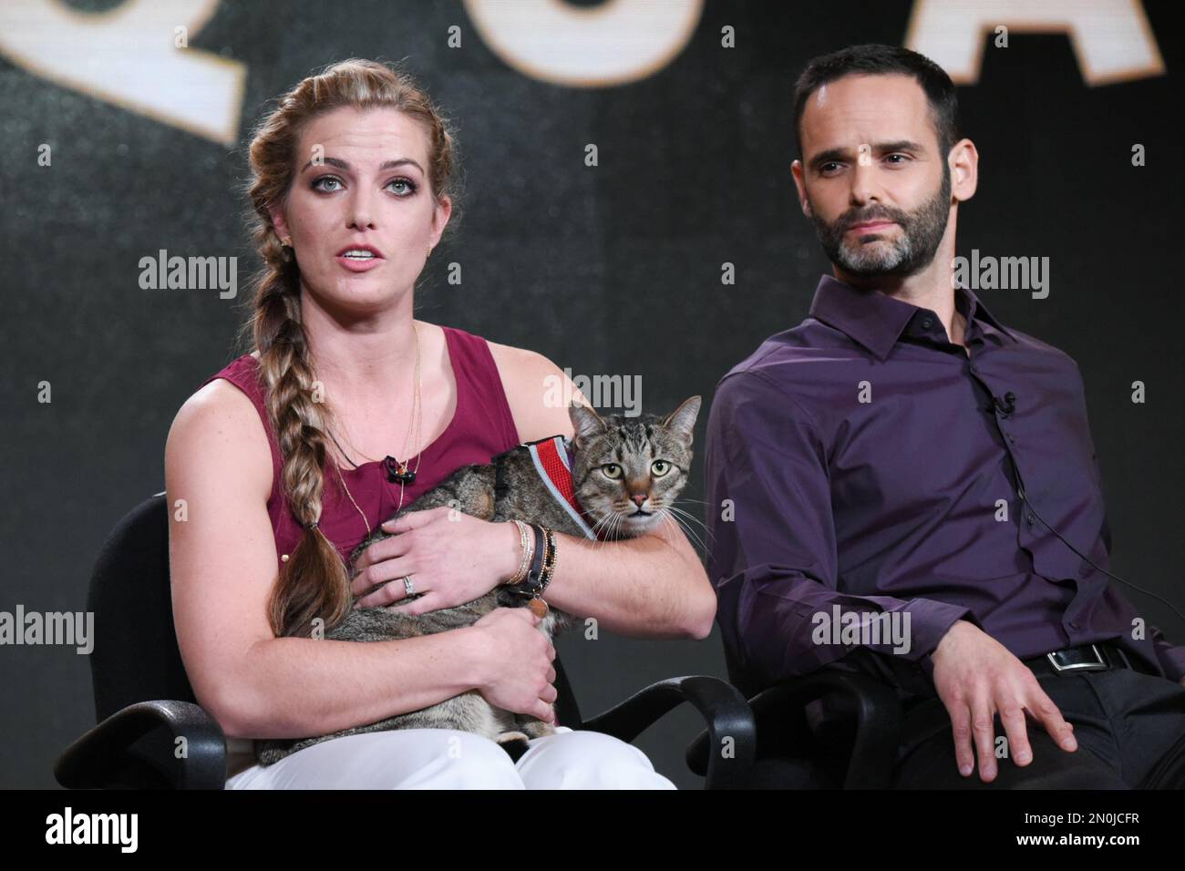 Karissa Hadden, left, and Dustin Feldman participate in the "Animal ...