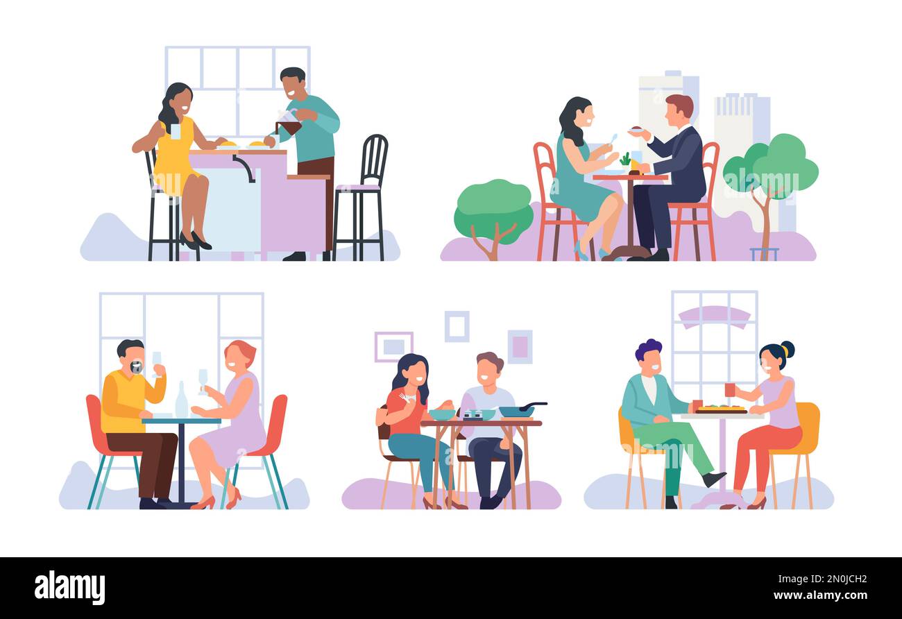 Enjoying pizza Stock Vector Images - Alamy