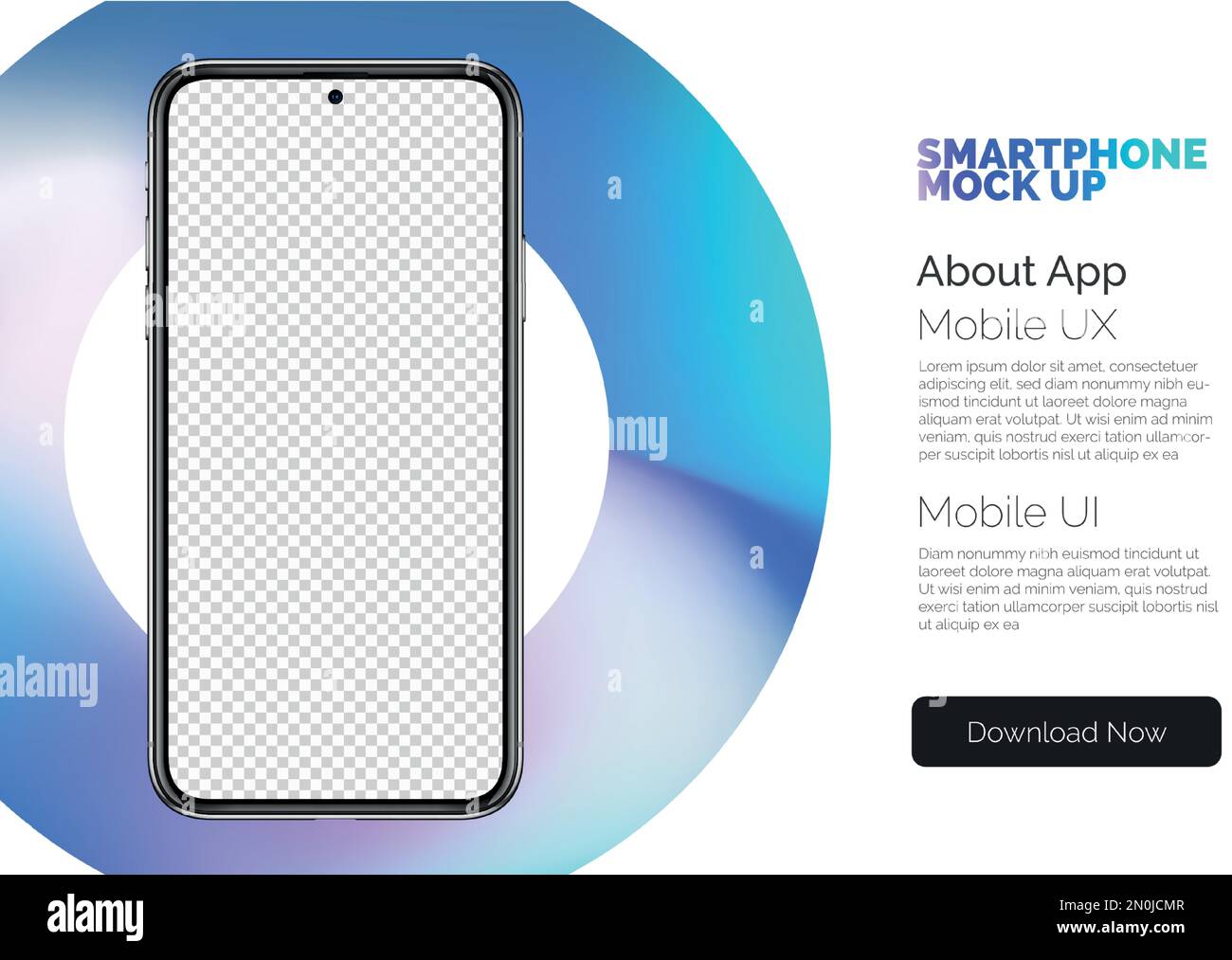 Bright smart phone mockup on colorful background. Illustration of ...