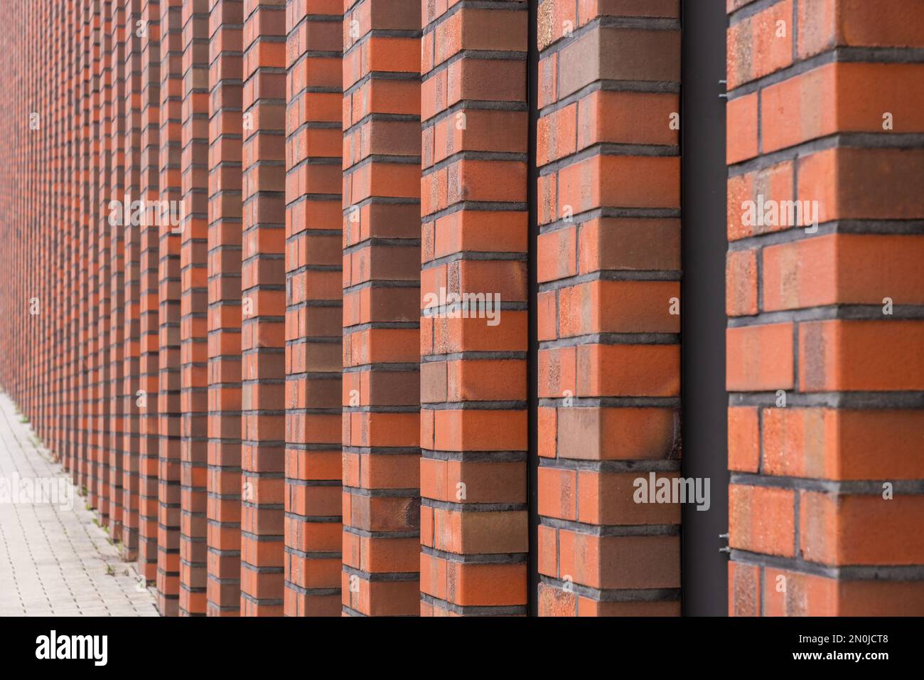 Brick pillars and wall, architecture of Dortmund. Germany Stock Photo ...
