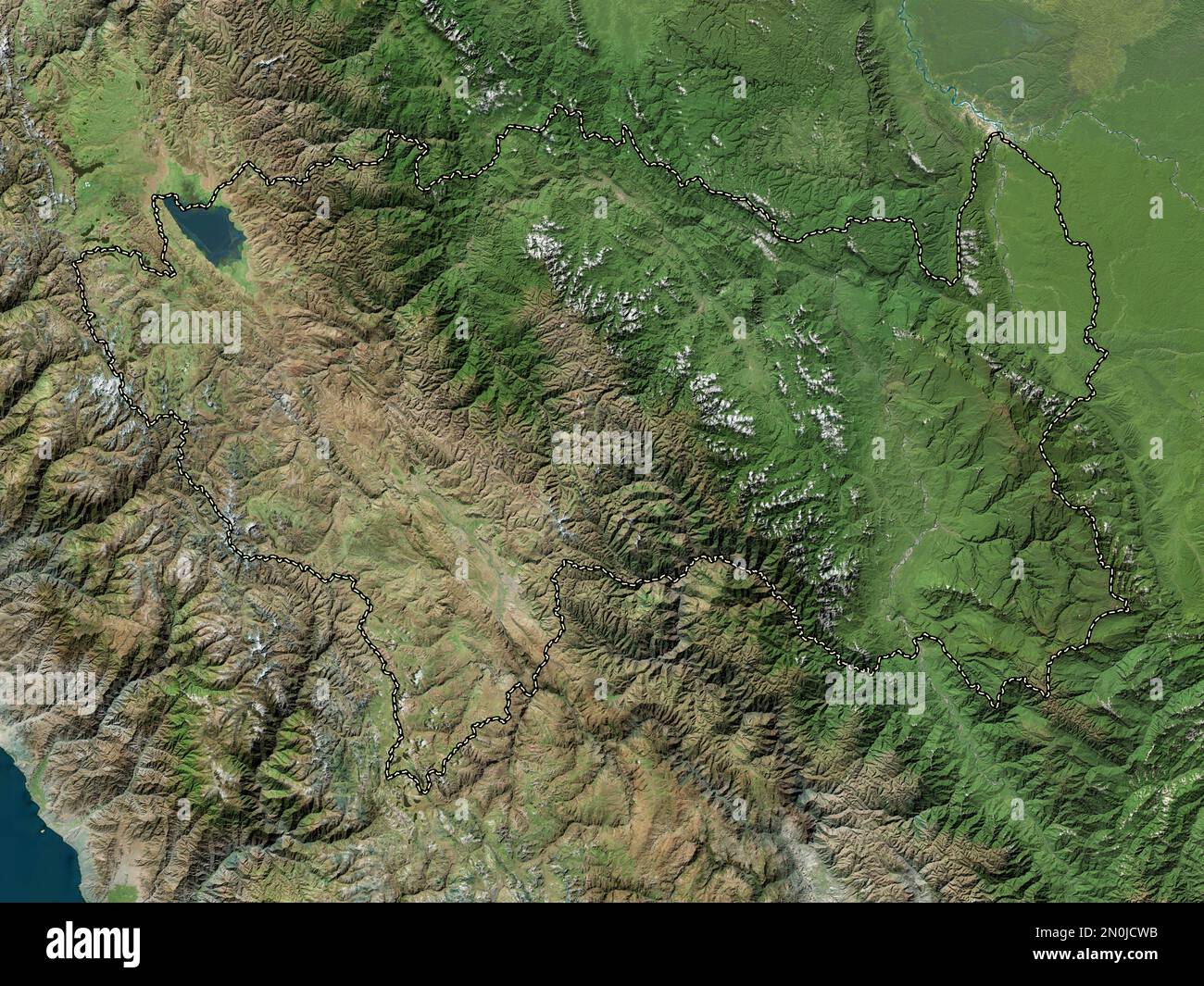 Junin, region of Peru. High resolution satellite map Stock Photo - Alamy