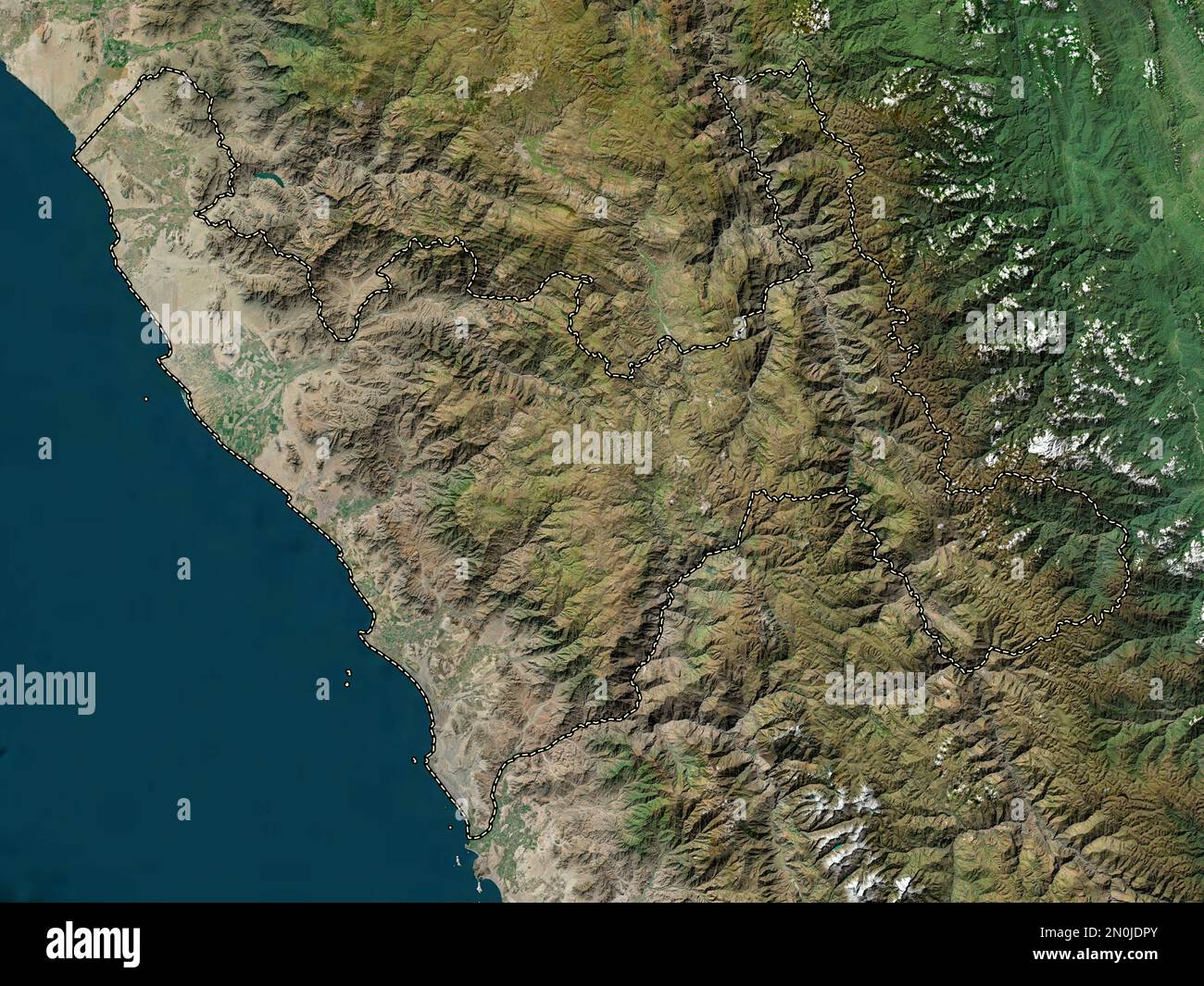 La Libertad, region of Peru. High resolution satellite map Stock Photo ...