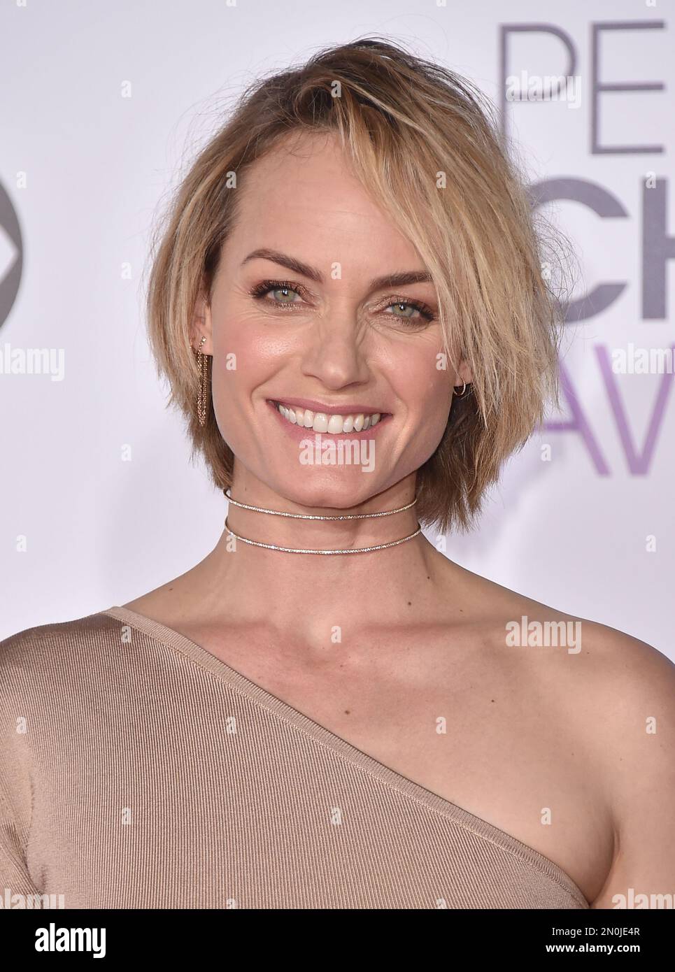 Amber Valletta arrives at the People's Choice Awards at the Microsoft Theater on Wednesday, Jan ...