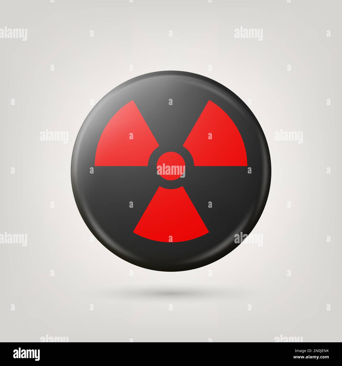 Vector 3d Realistic Round Red and Black Warning, Danger Nuclear Symbol ...