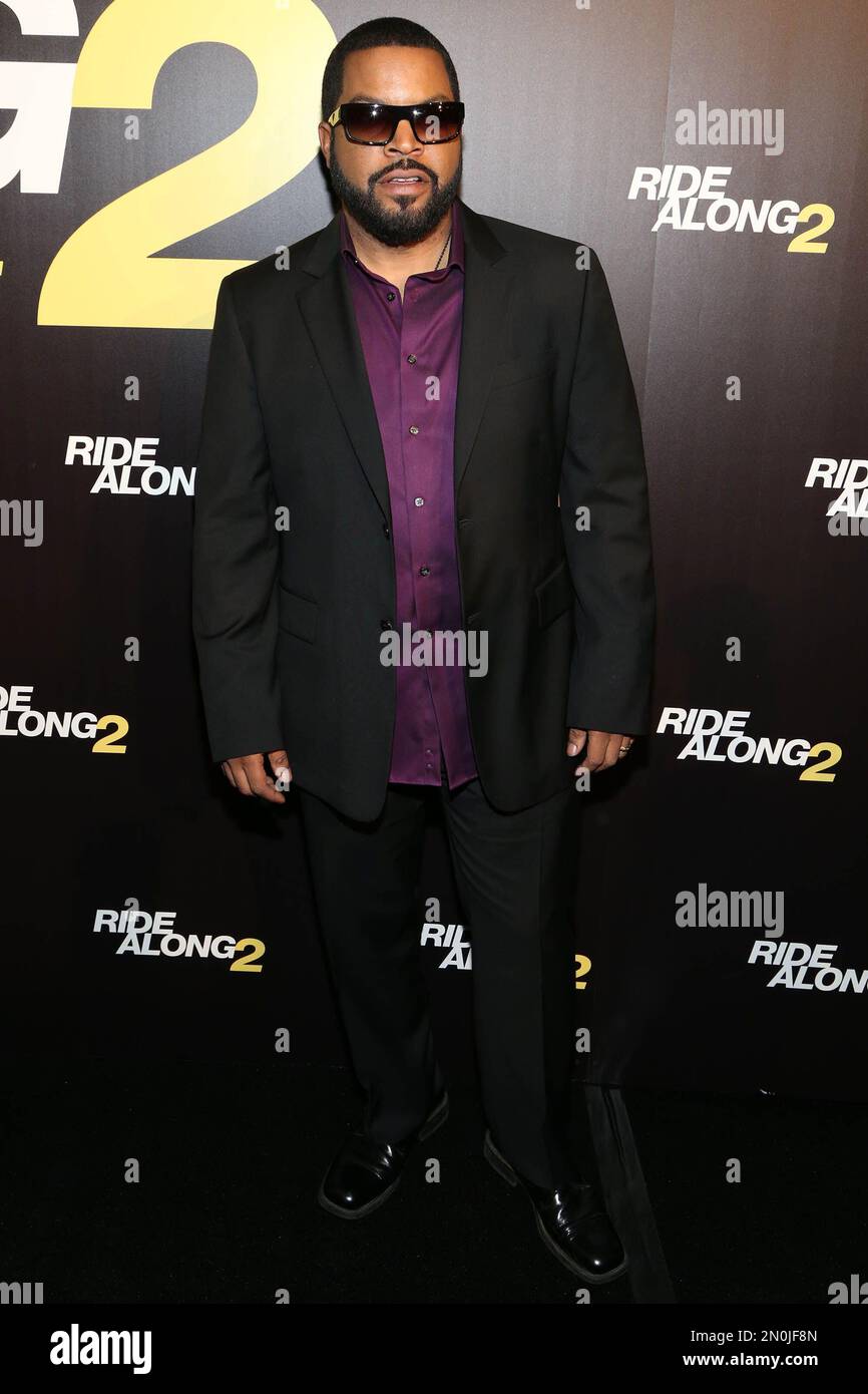 Ice Cube arrives at the world premiere of "Ride Along 2" at Regal ...