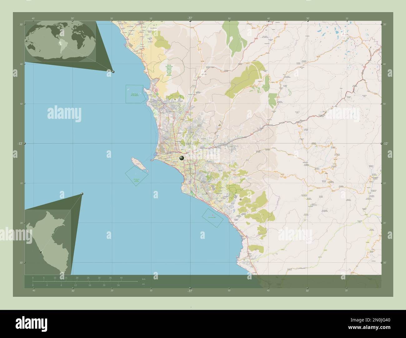 Lima Province, province of Peru. Open Street Map. Corner auxiliary ...
