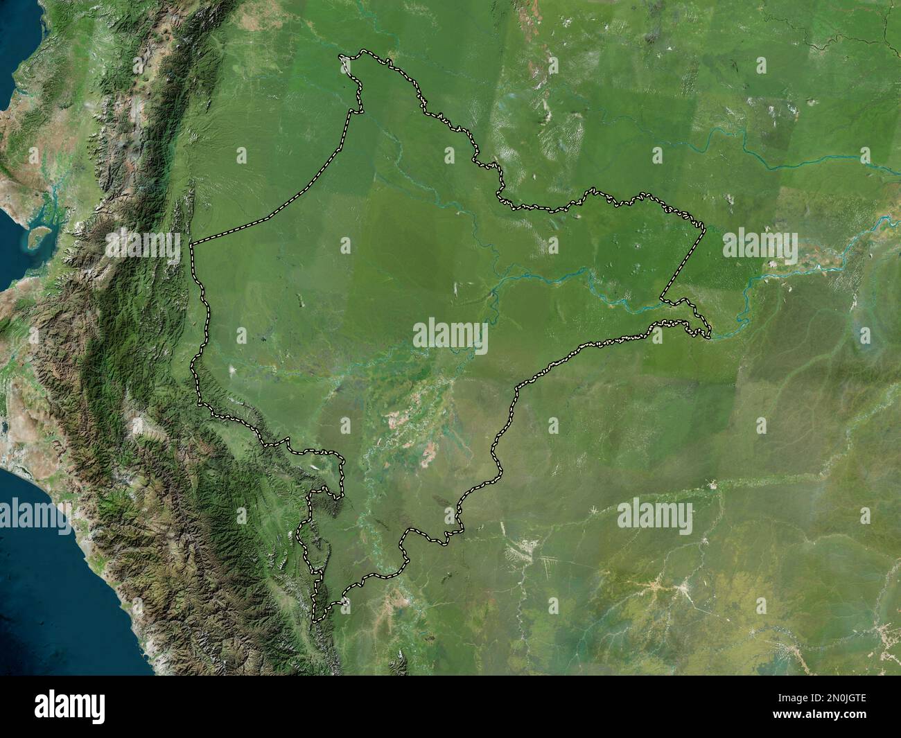 Loreto, region of Peru. High resolution satellite map Stock Photo - Alamy
