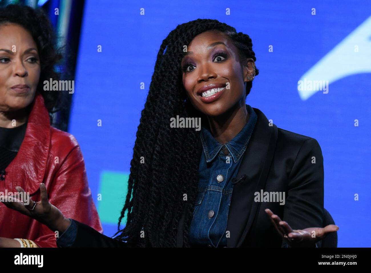Recording artist and actress Brandy Norwood speaks on stage during the ...