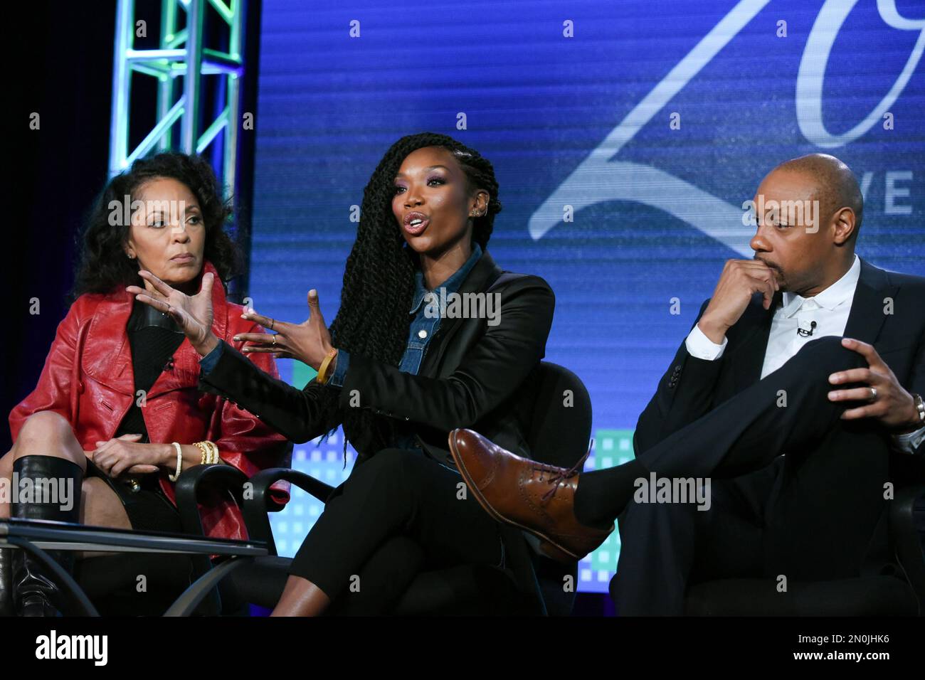 Executive producer Debra Martin Chase, from left, actress Brandy ...