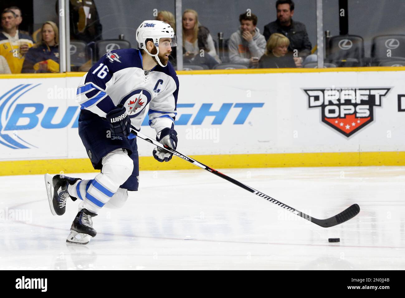 Winnipeg Jets left wing Andrew Ladd plays against the Nashville ...