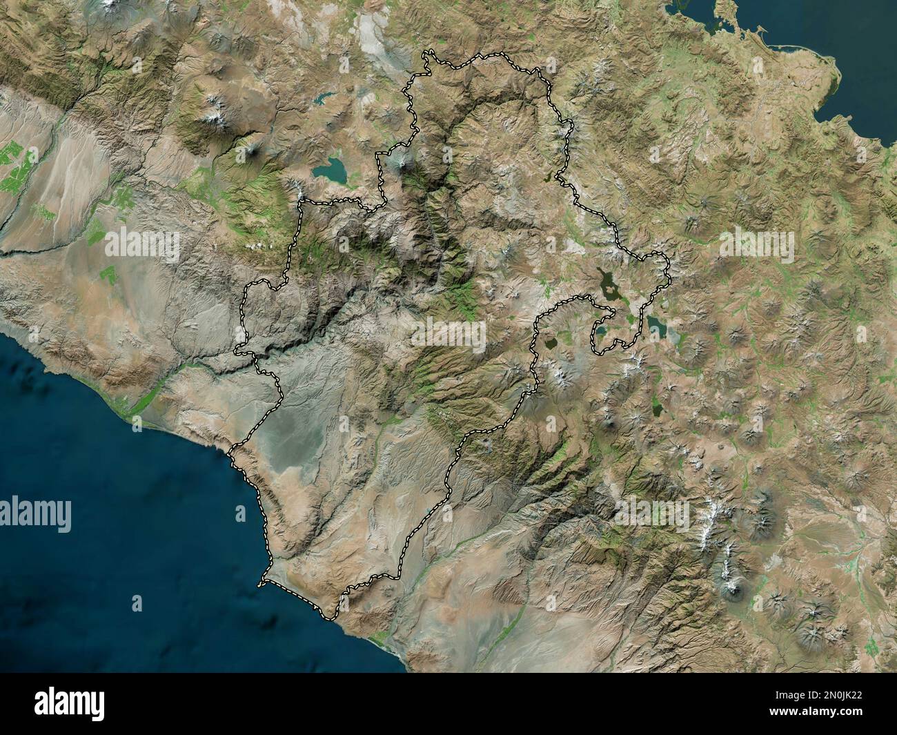 Moquegua, region of Peru. High resolution satellite map Stock Photo - Alamy