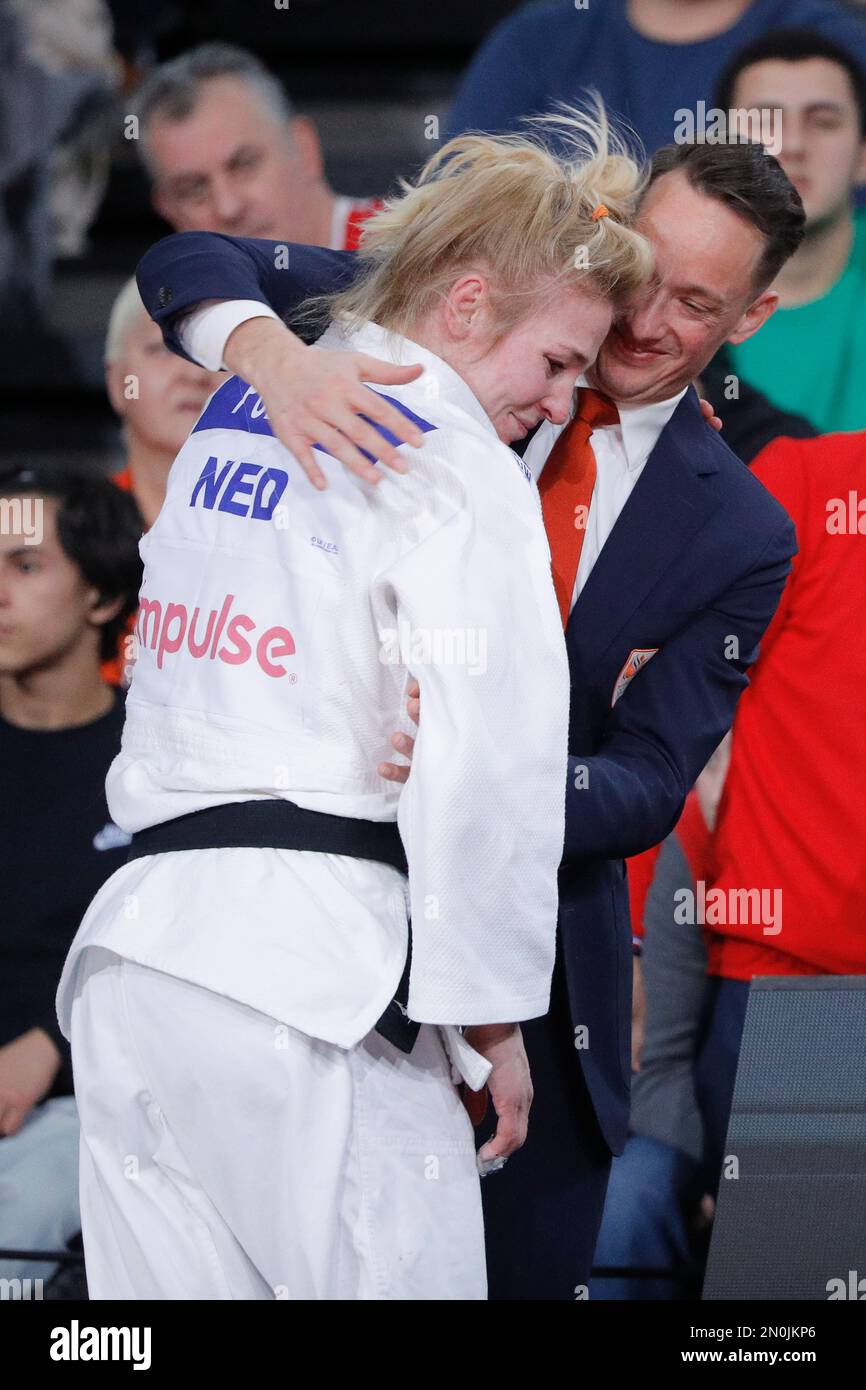 Kim Polling (NED) in arms of his trainer after won the Bronze medal ...