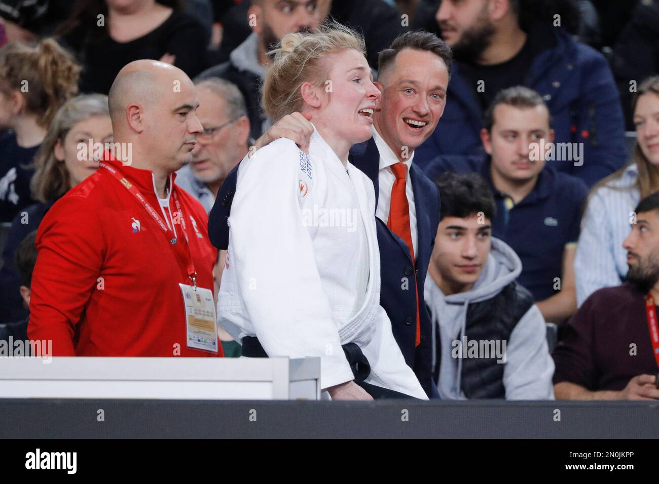 Kim Polling (NED) in arms of his trainer after won the Bronze medal ...