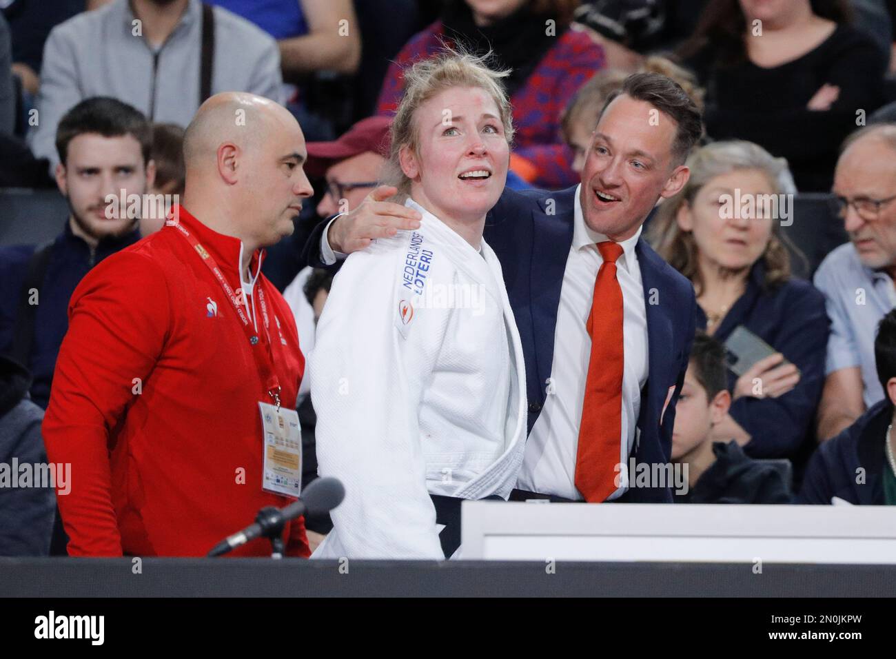 Kim Polling (NED) in arms of his trainer after won the Bronze medal ...