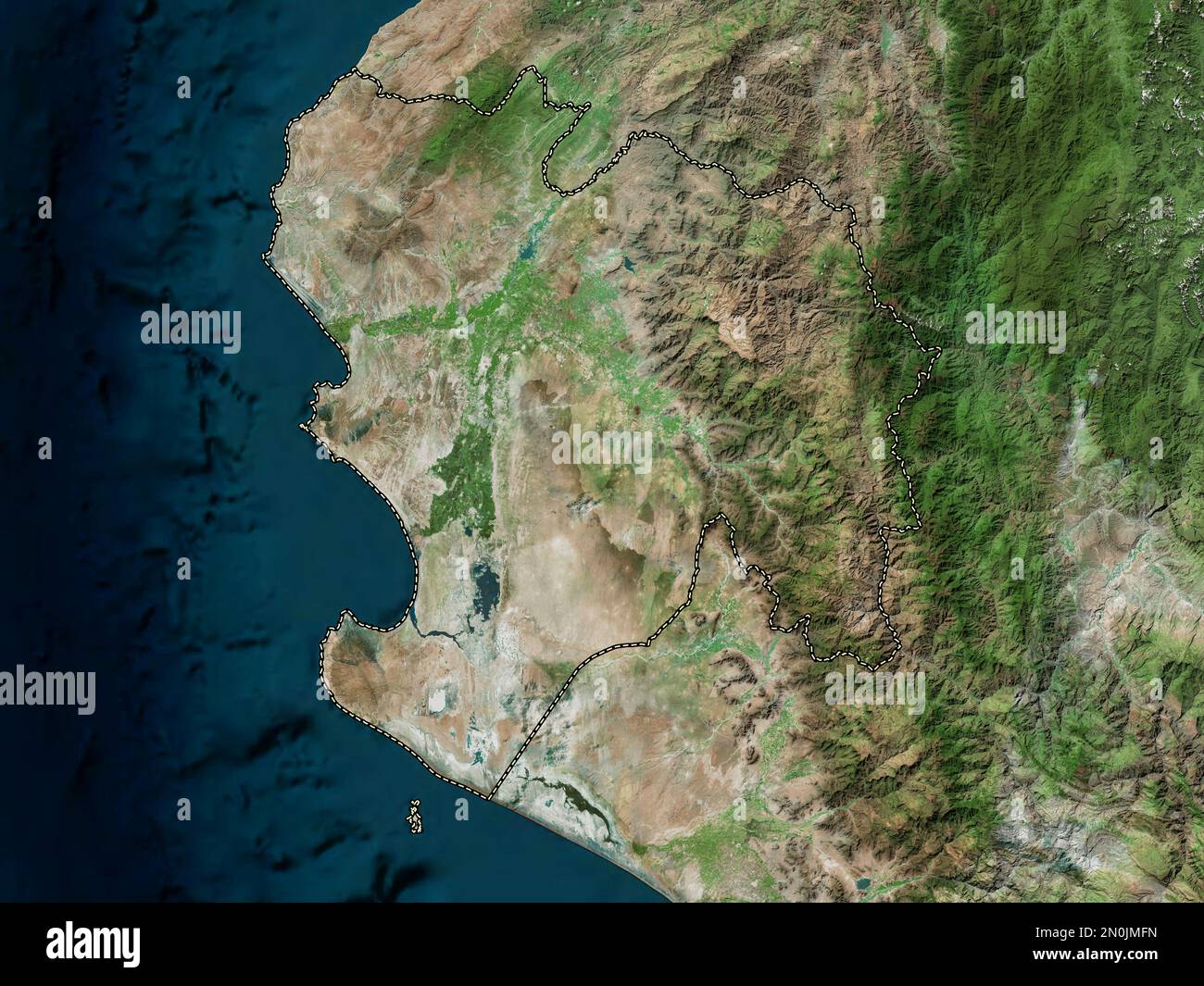 Piura, region of Peru. High resolution satellite map Stock Photo - Alamy