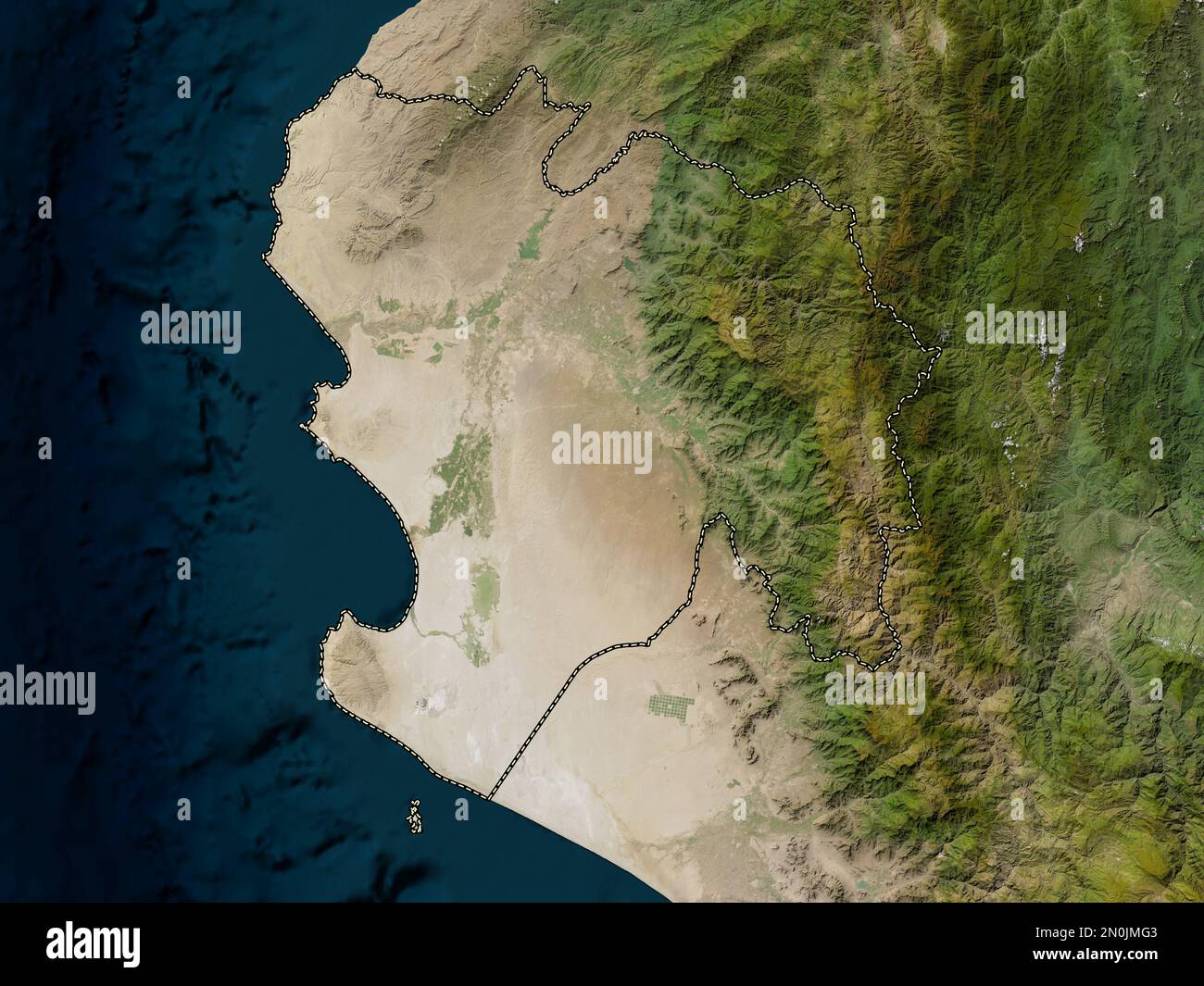 Piura, region of Peru. Low resolution satellite map Stock Photo - Alamy