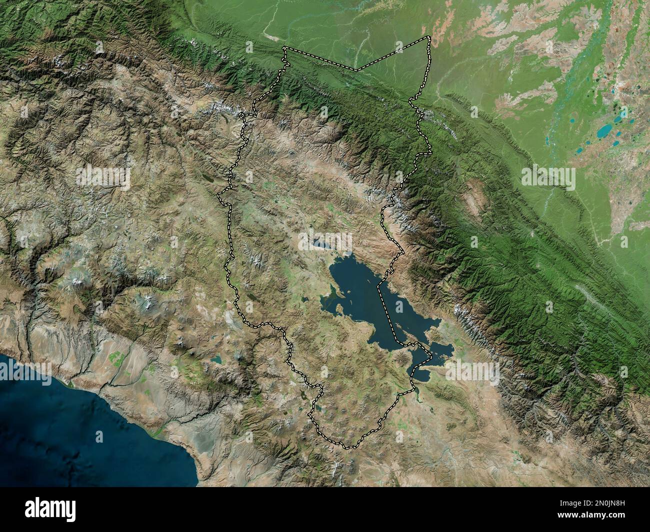 Puno, region of Peru. High resolution satellite map Stock Photo - Alamy