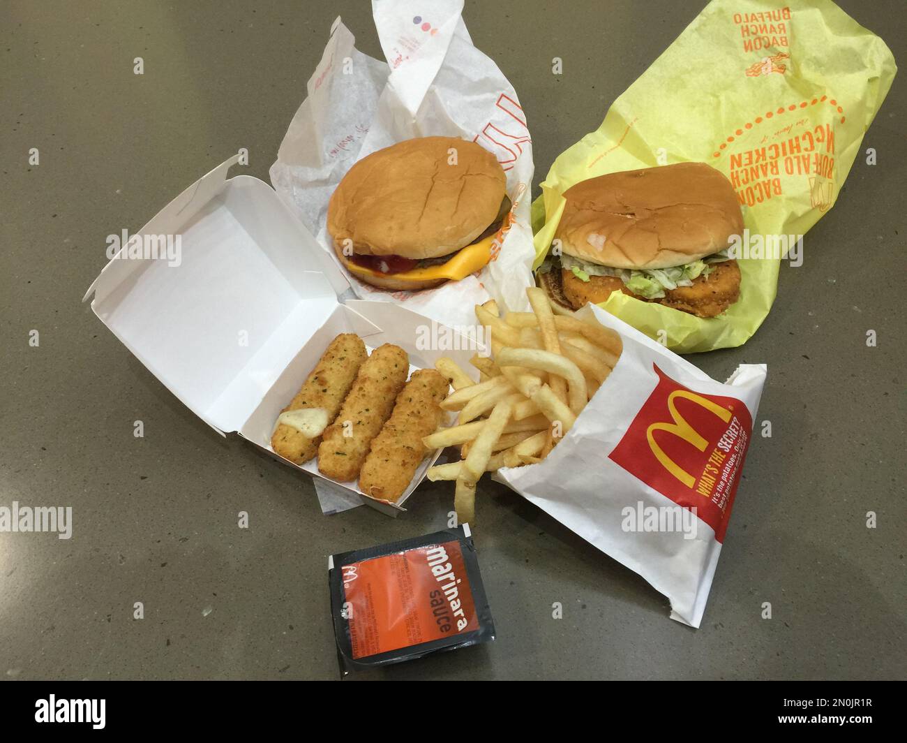 This Monday, Jan. 4, 2016, photo, shows a "McPick 2 for $2" deal at a ...