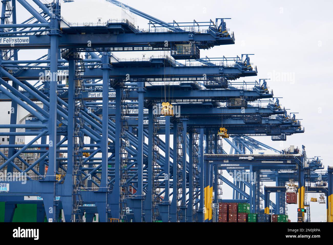 Dock cranes at Felixtoswe docks, Suffolk, UK Stock Photo - Alamy