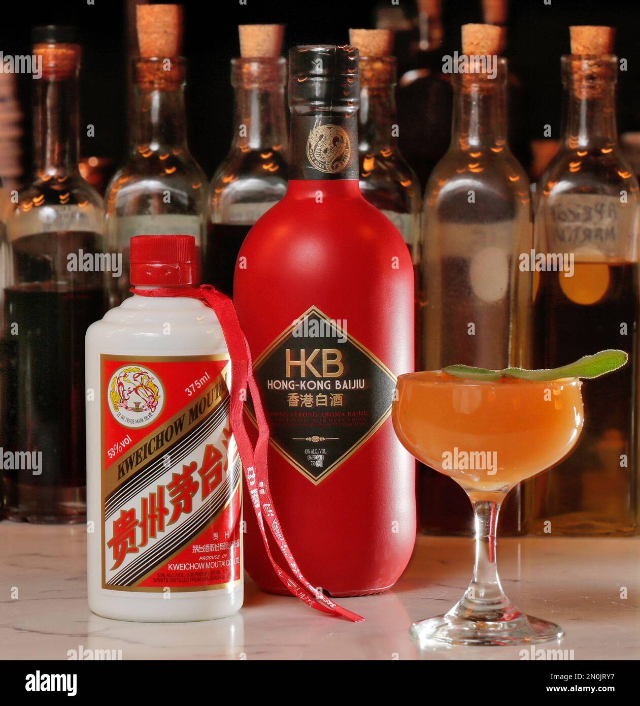 This Friday, Nov. 20, 2015 photo shows Baijiu brands Kweichow Moutai ...