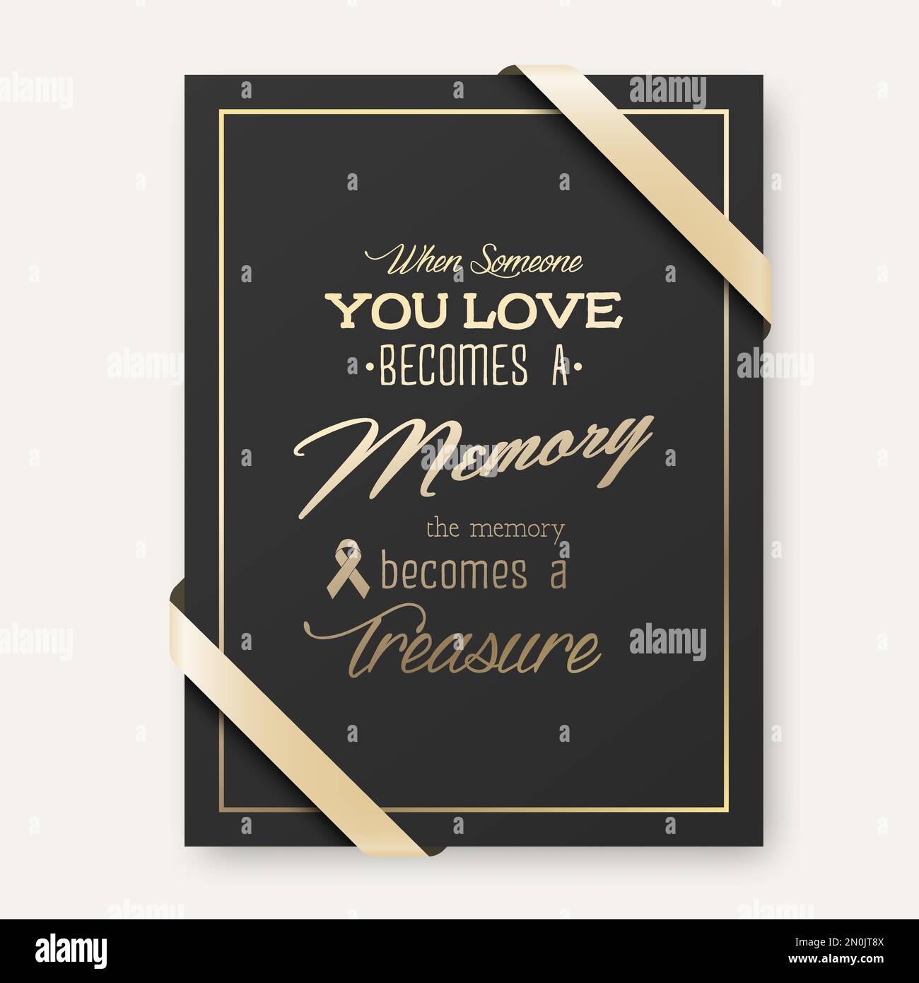 Vector Vertical A4 Funeral Card. When Someone You Love Becomes a Memory ...