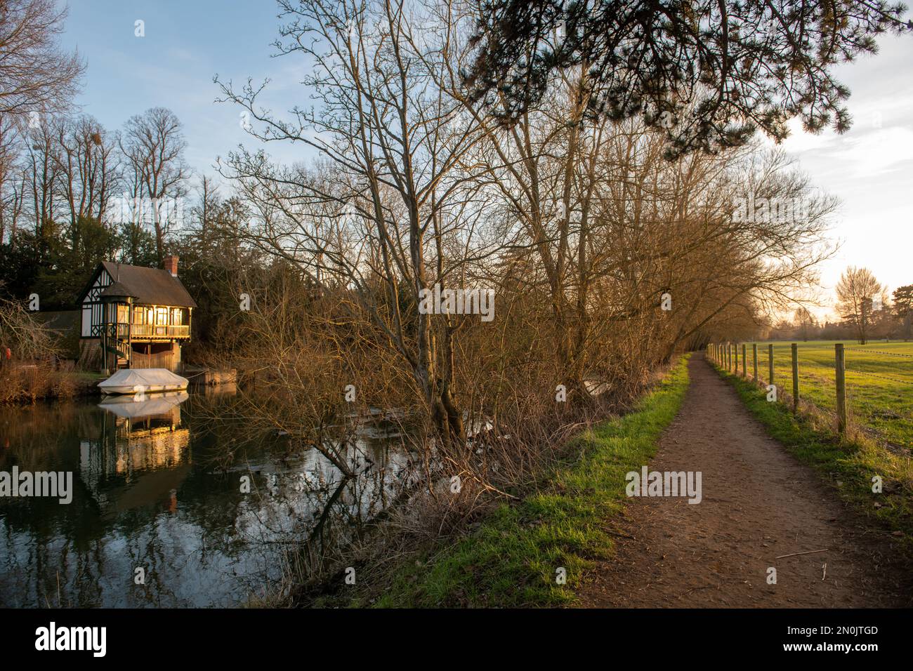 Boat House by the River Thames, between Wallingford and Benson Stock ...