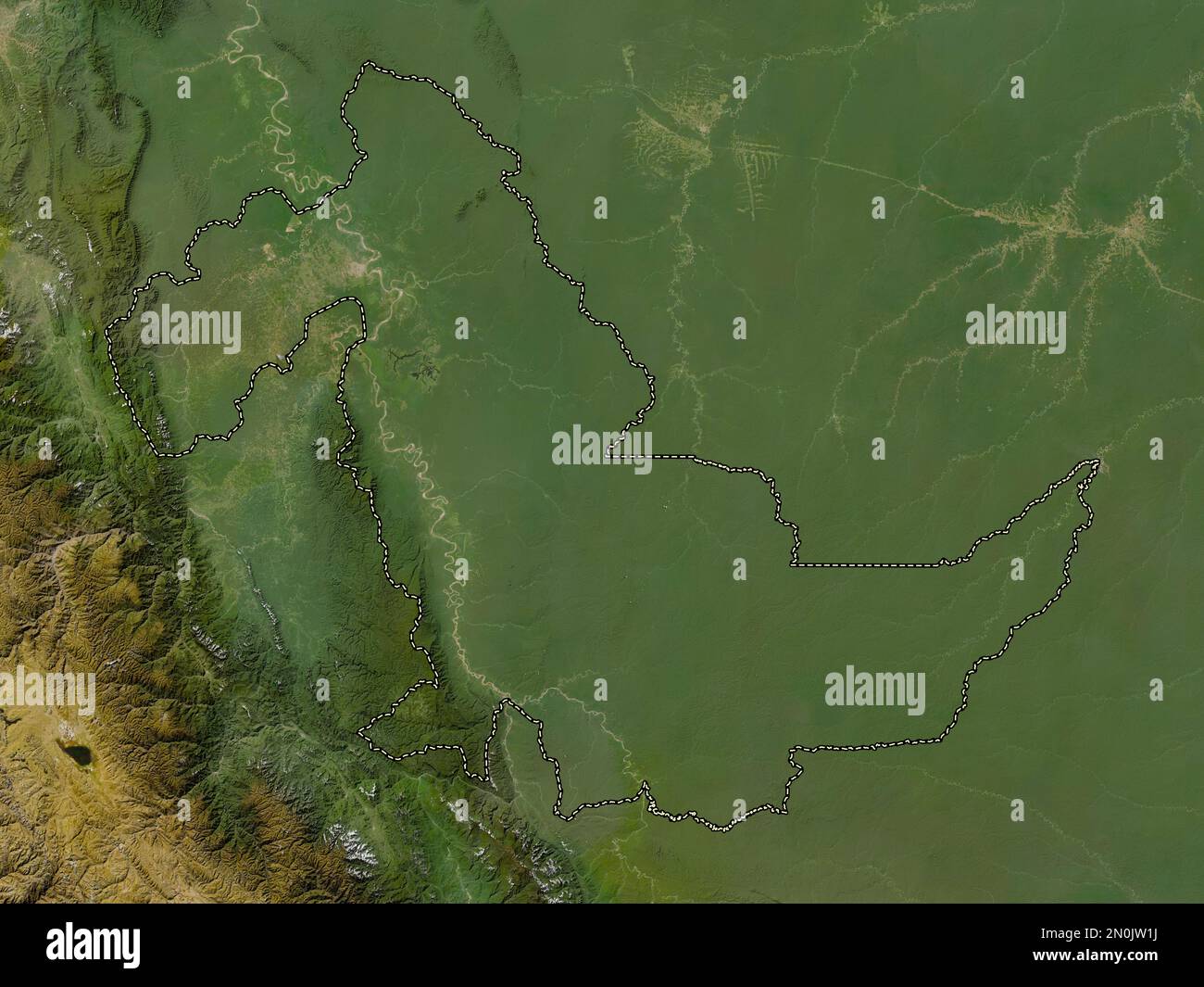 Ucayali, region of Peru. Low resolution satellite map Stock Photo - Alamy