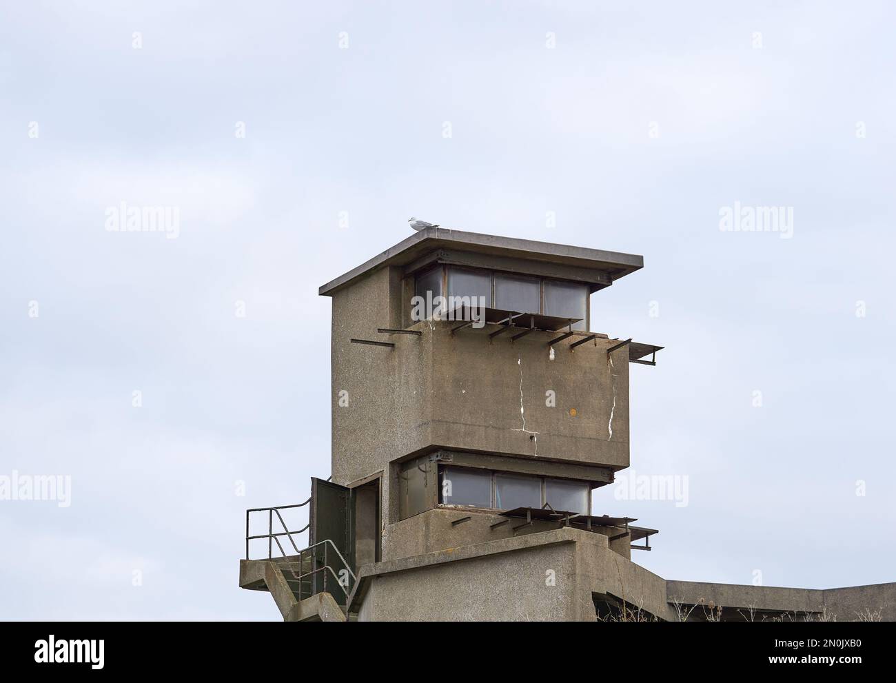 Abandoned concrete lookout post in Felixstowe, Suffolk, UK Stock Photo ...