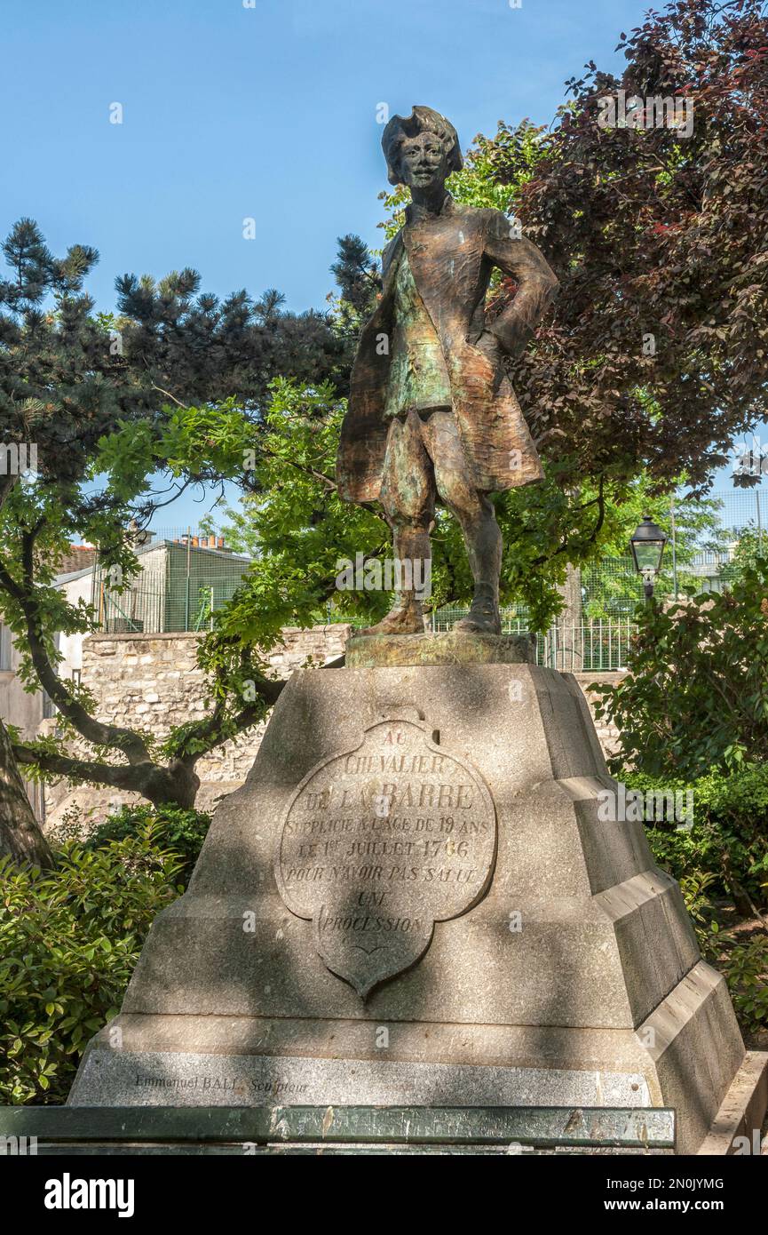 PARIS, FRANCE - MAY 07, 2011: Statue of Jean-Francois de la Barre by ...
