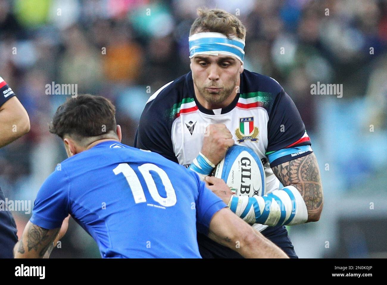 Niccolo' Cannone of Italy in action during the 2023 Six Nations, rugby ...