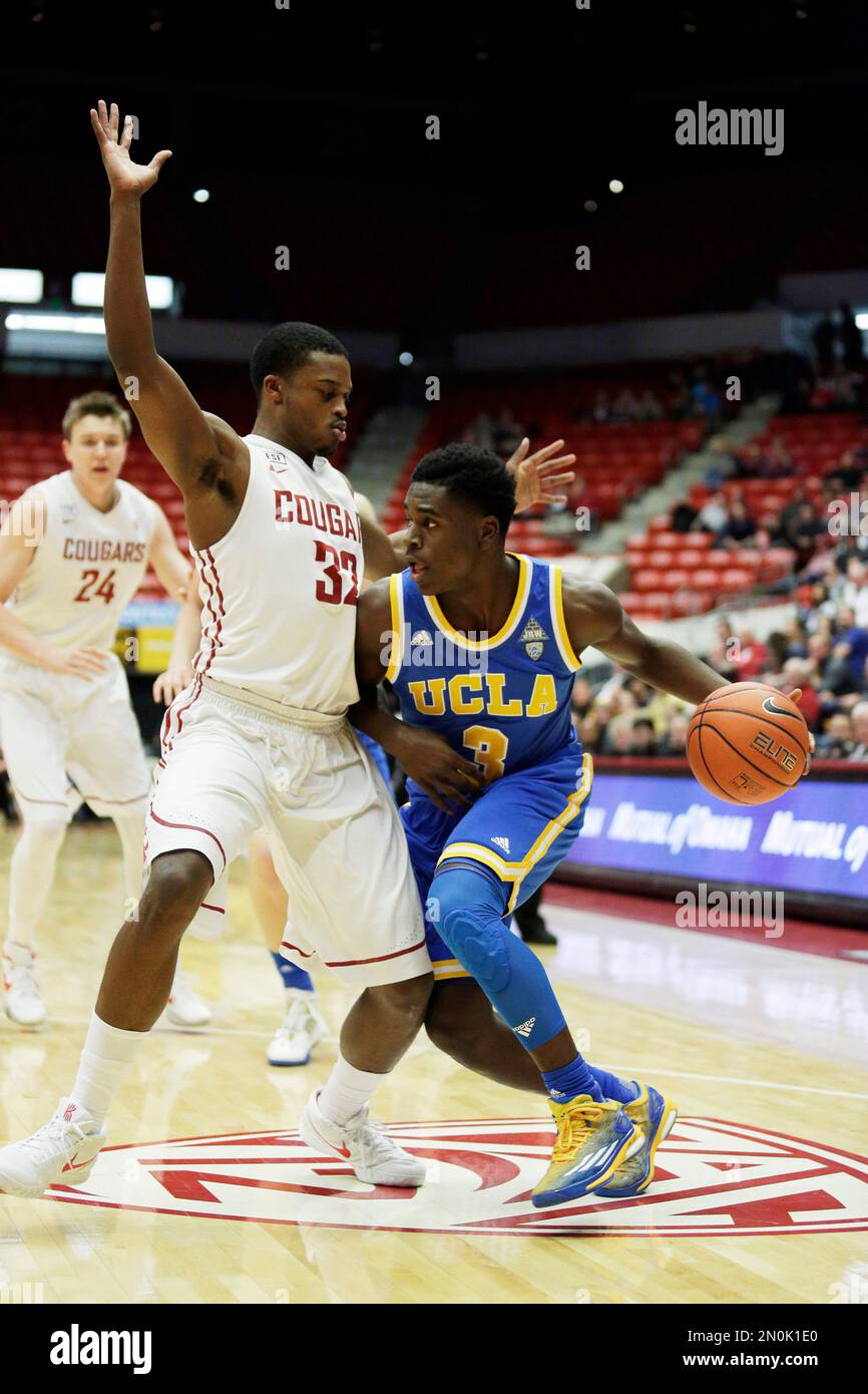 UCLA's Aaron Holiday (3) drives while defended by Washington State's ...