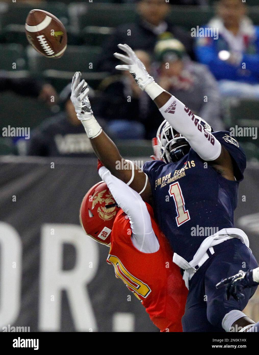 East corner back C.J. Morgan-Welker (1) knocks the ball away from West ...