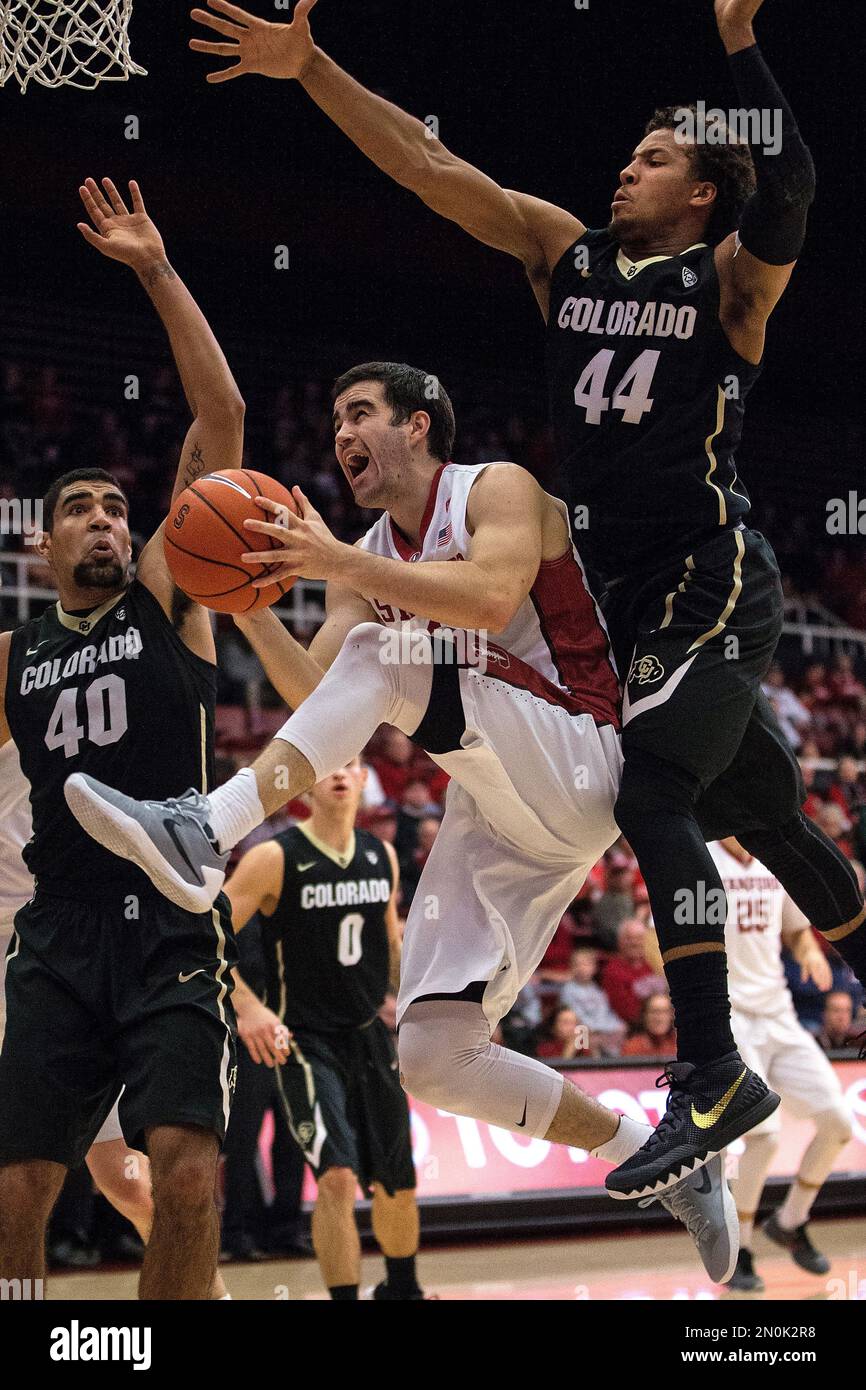 Stanford's Christian Sanders is fouled by Colorado's Josh Fortune (44 ...