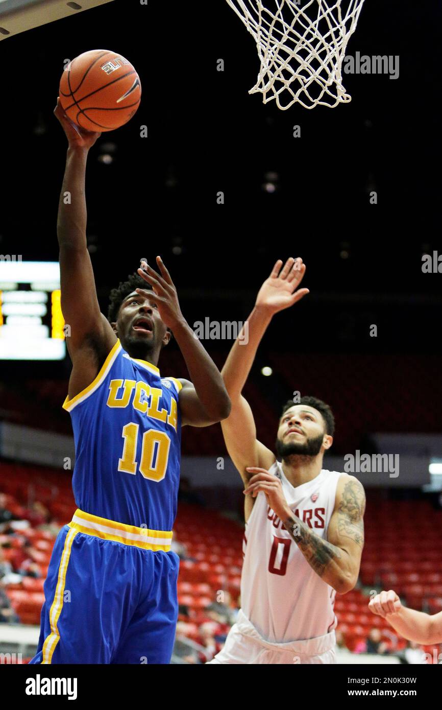 UCLA's Isaac Hamilton (10) shoots against Washington State's Derrien ...