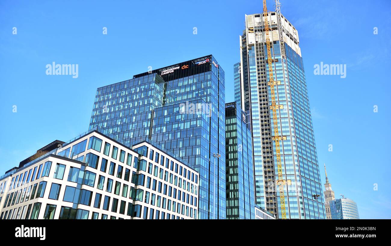 High-rise building under construction. Modern office building Stock ...