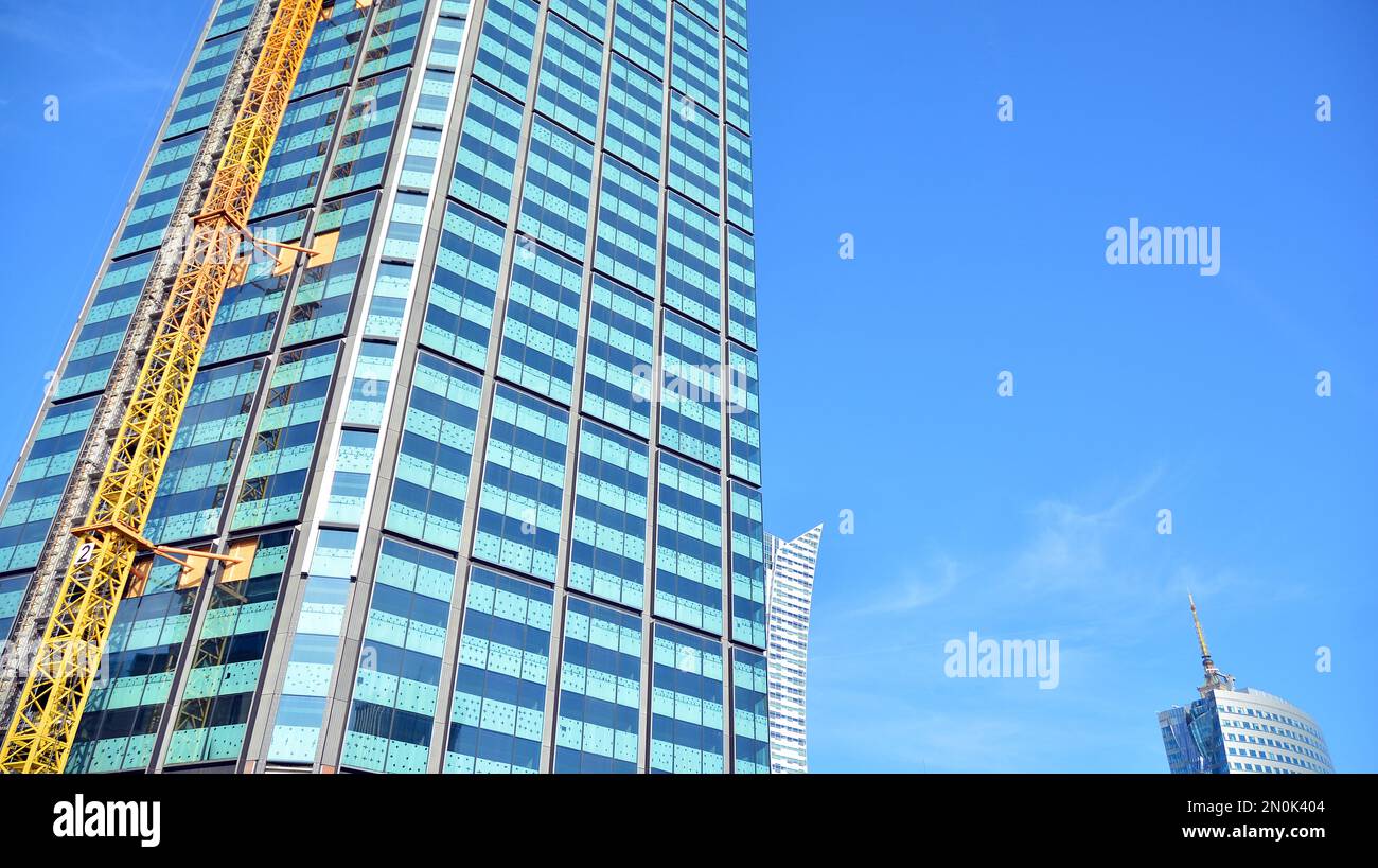 High-rise building under construction. Modern office building Stock ...