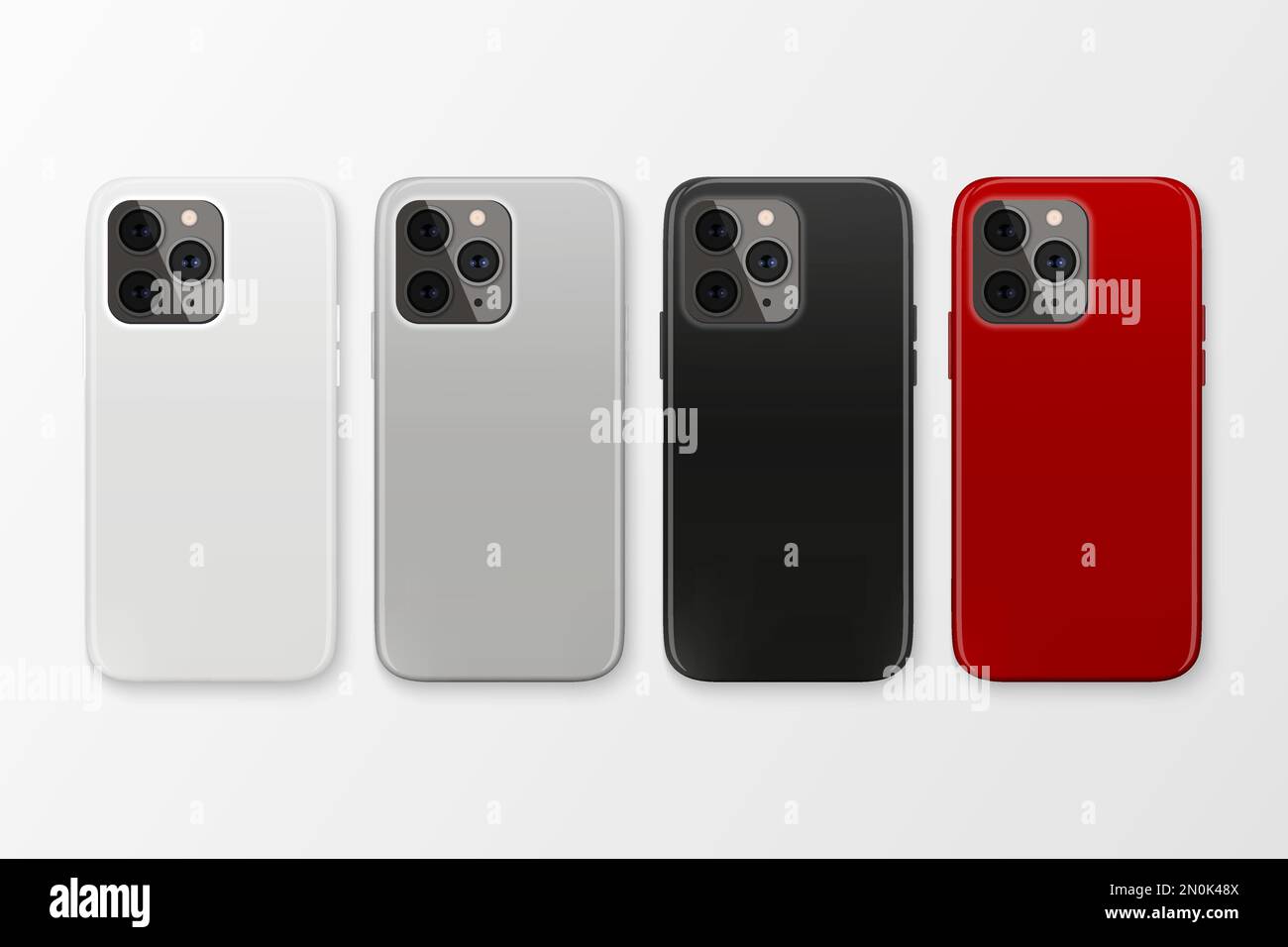 Vector 3d Realistic Smartphone Case Set. Telephone Design Template for ...