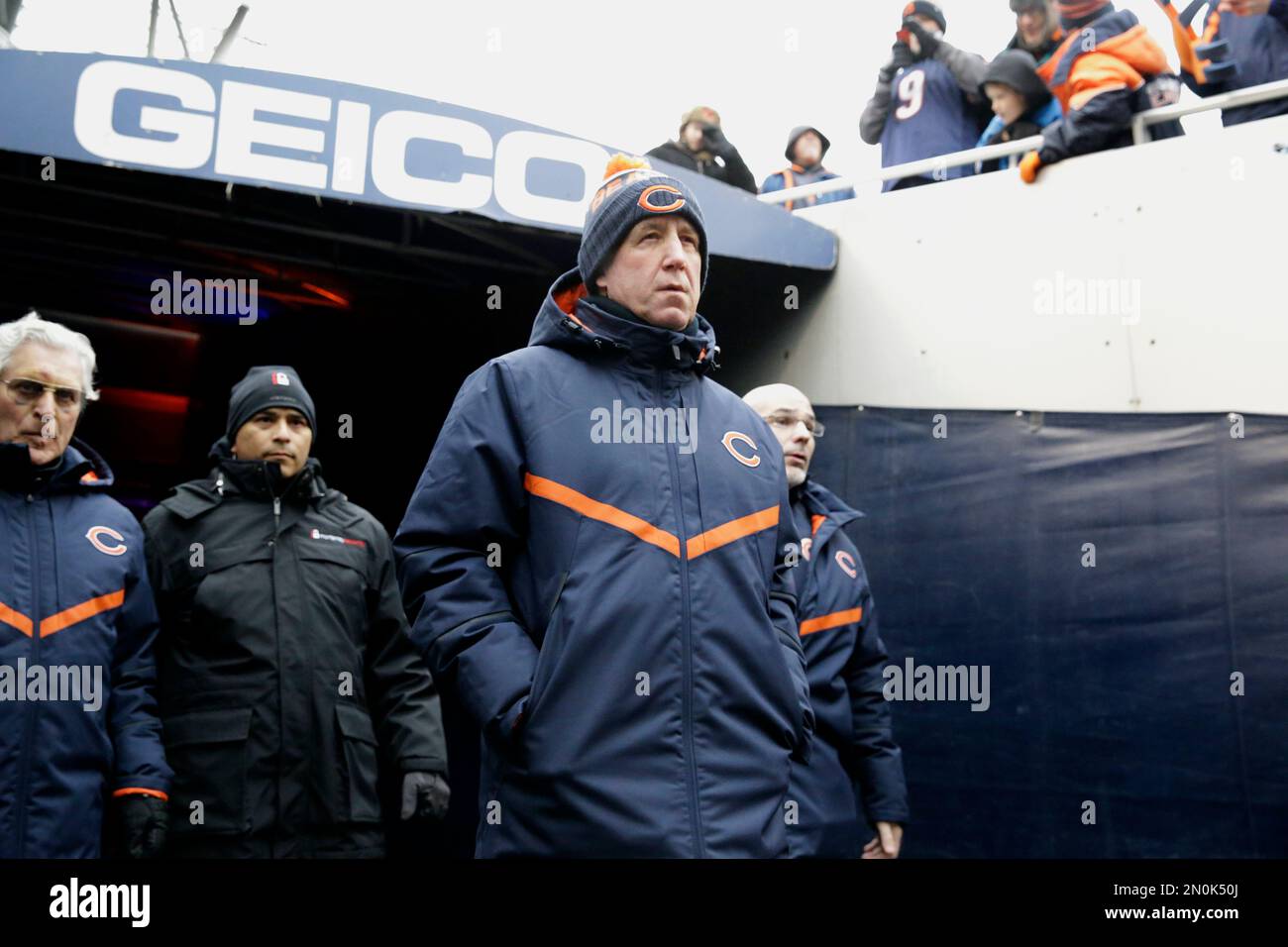 Chicago Bears head coach John Fox walks to the field before an NFL ...