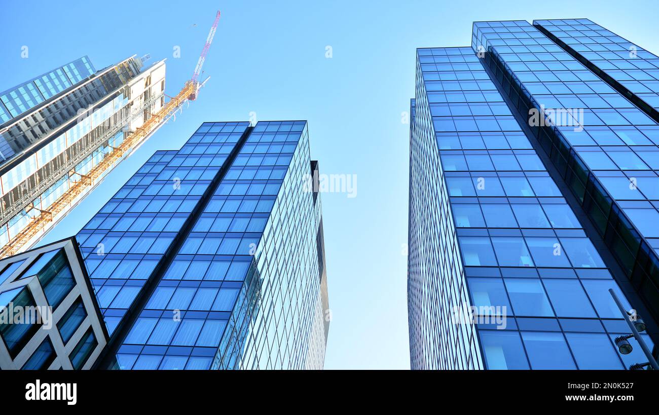 High-rise building under construction. Modern office building Stock ...