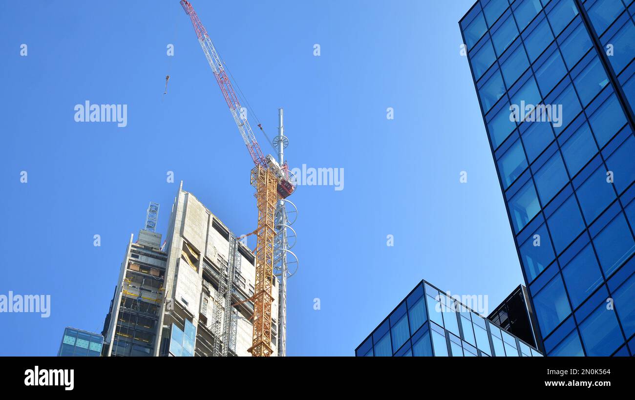 High-rise building under construction. Modern office building Stock ...