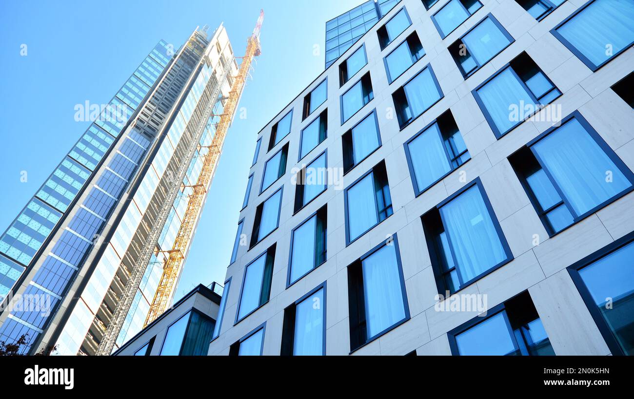 High-rise building under construction. Modern office building Stock ...